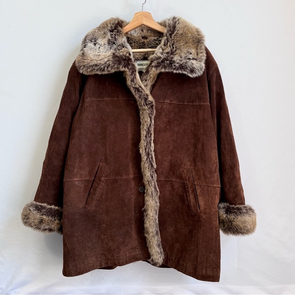 fritz wright | Jackets & Coats | Fitz Wright Vintage Brown Suede Coat ...